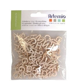 Alphabet en bois - Hauteur de 1,5 cm - Sachet de 162 pièces