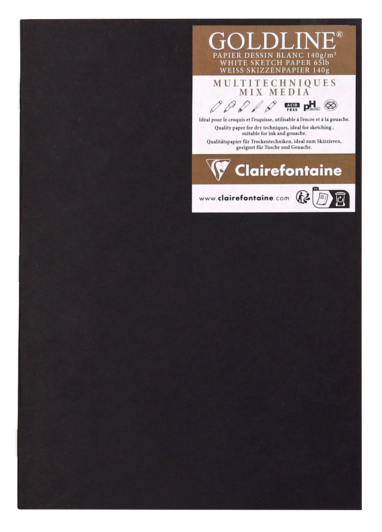 Carnet de dessin piqué Goldline 20 feuilles - 140gr/m² - format A3-A4