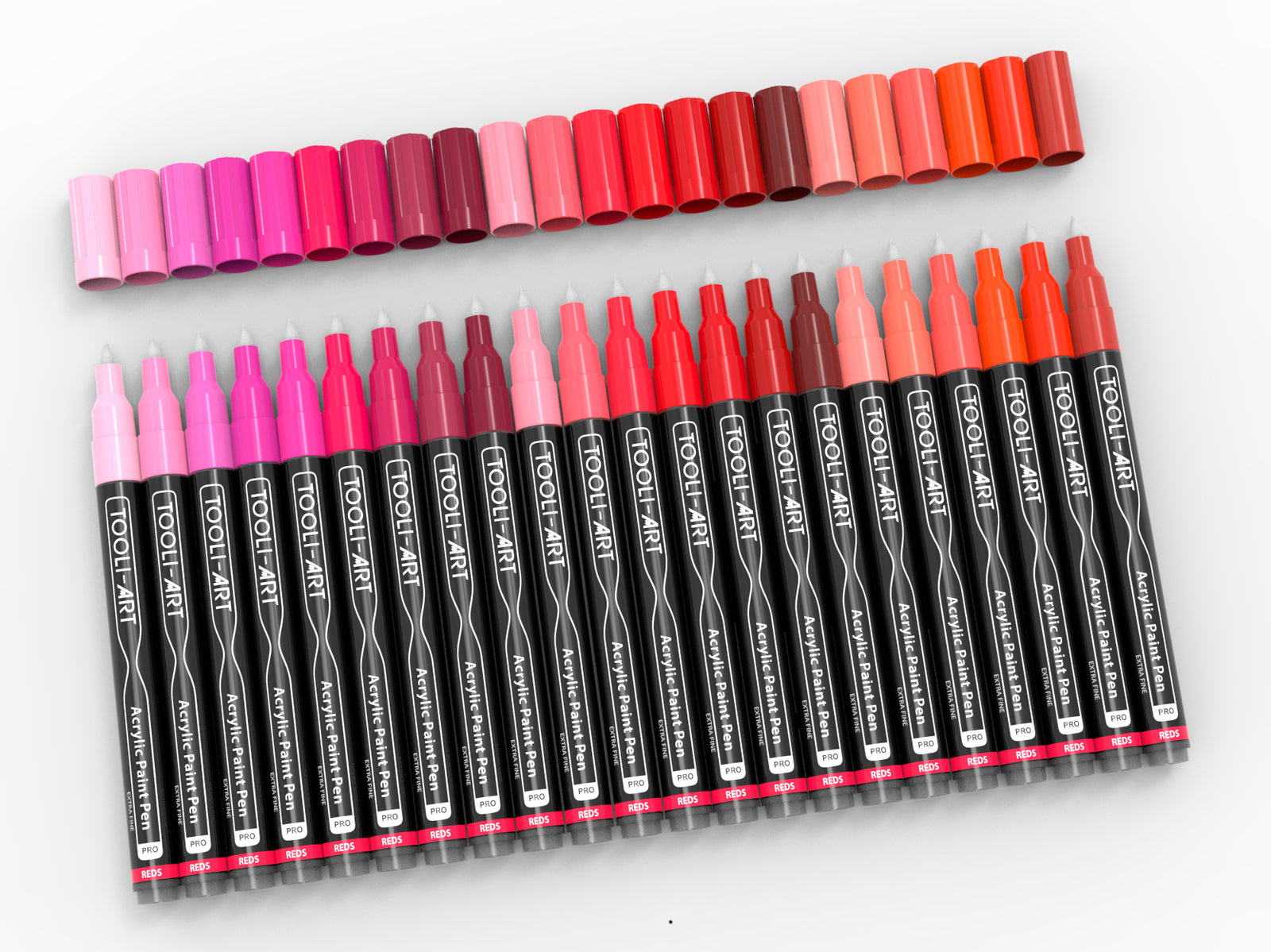 Set de 22 marqueurs acrylique Tooli-Art 0,7 mm - Rouge